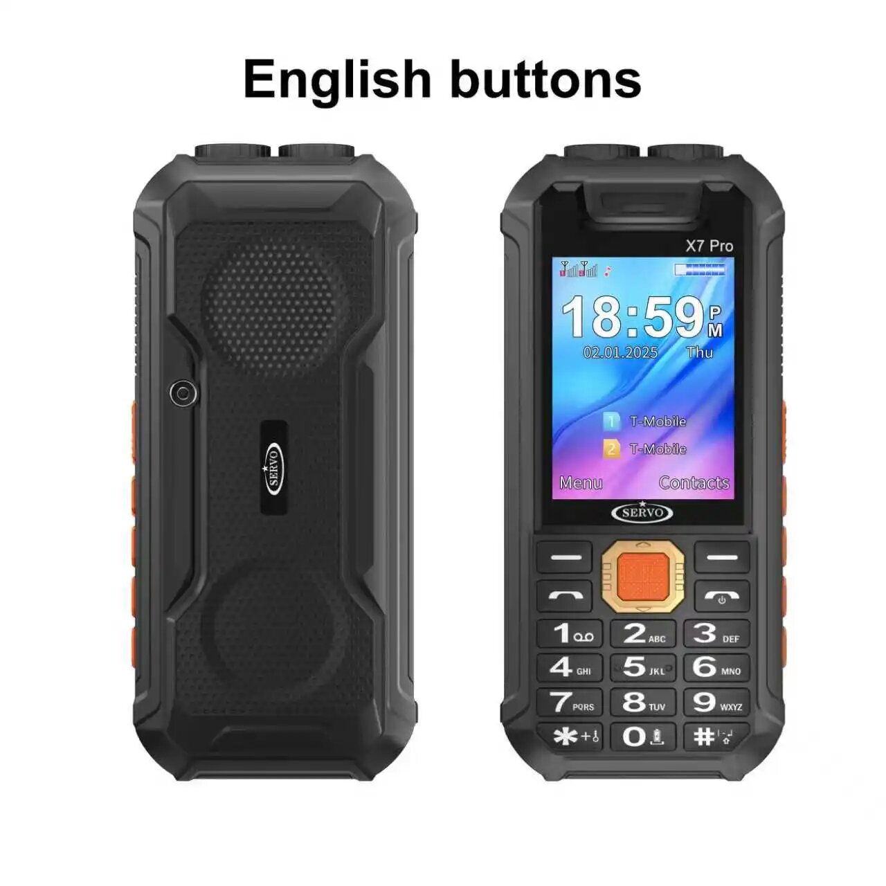 SERVO X7 Pro, English Button, 2 SIM, Громкий динамик