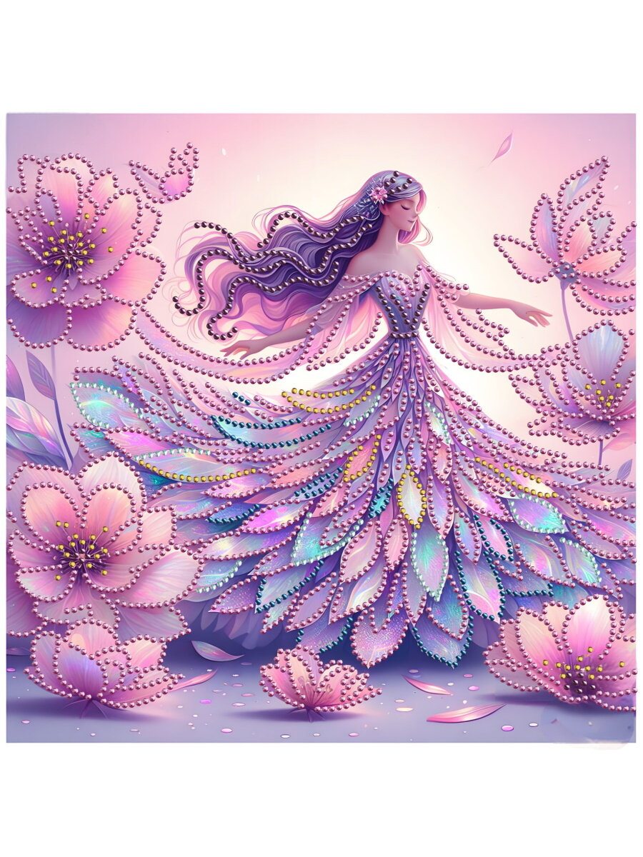 Мозаика алмазная 30х30см Красивая девушка рыжий КОТ НД-5362