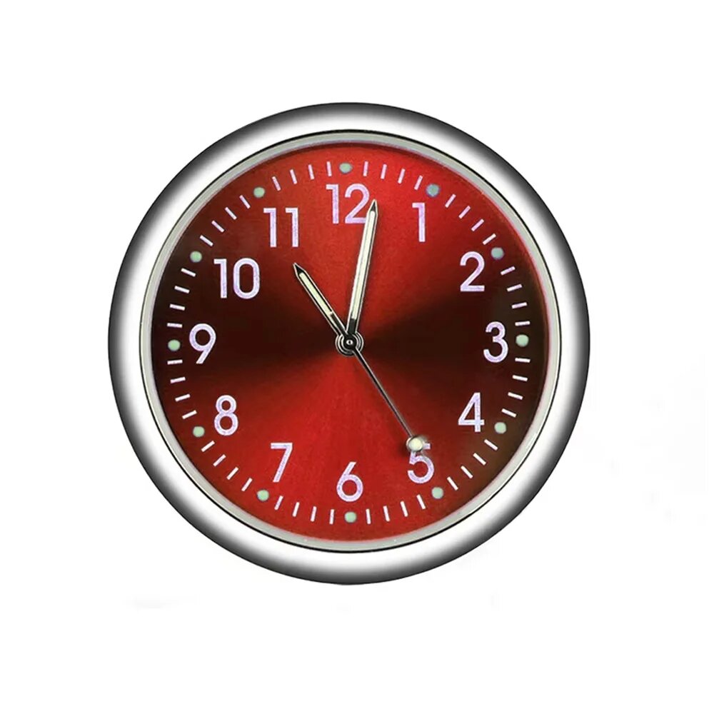 Автомобильные часы, светящиеся мини-часы, автомобильная приборная панель, внутренние наклейки, цифровые часы, механические кварцевые часы, автомобильные украшения, аксессуары Красный