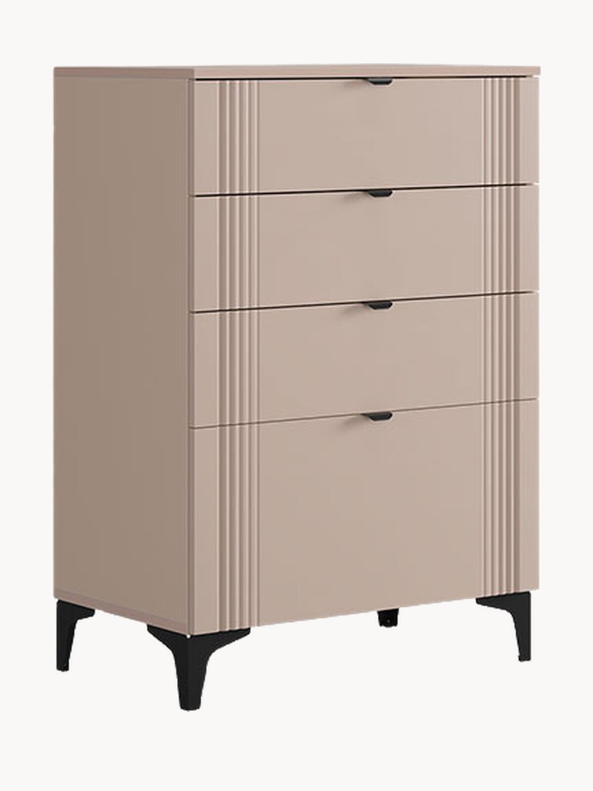 Комод с ящиками "Рич" от Mebelson, цвет кашемир/фрапучино матовый/черный, 70*42*100 см