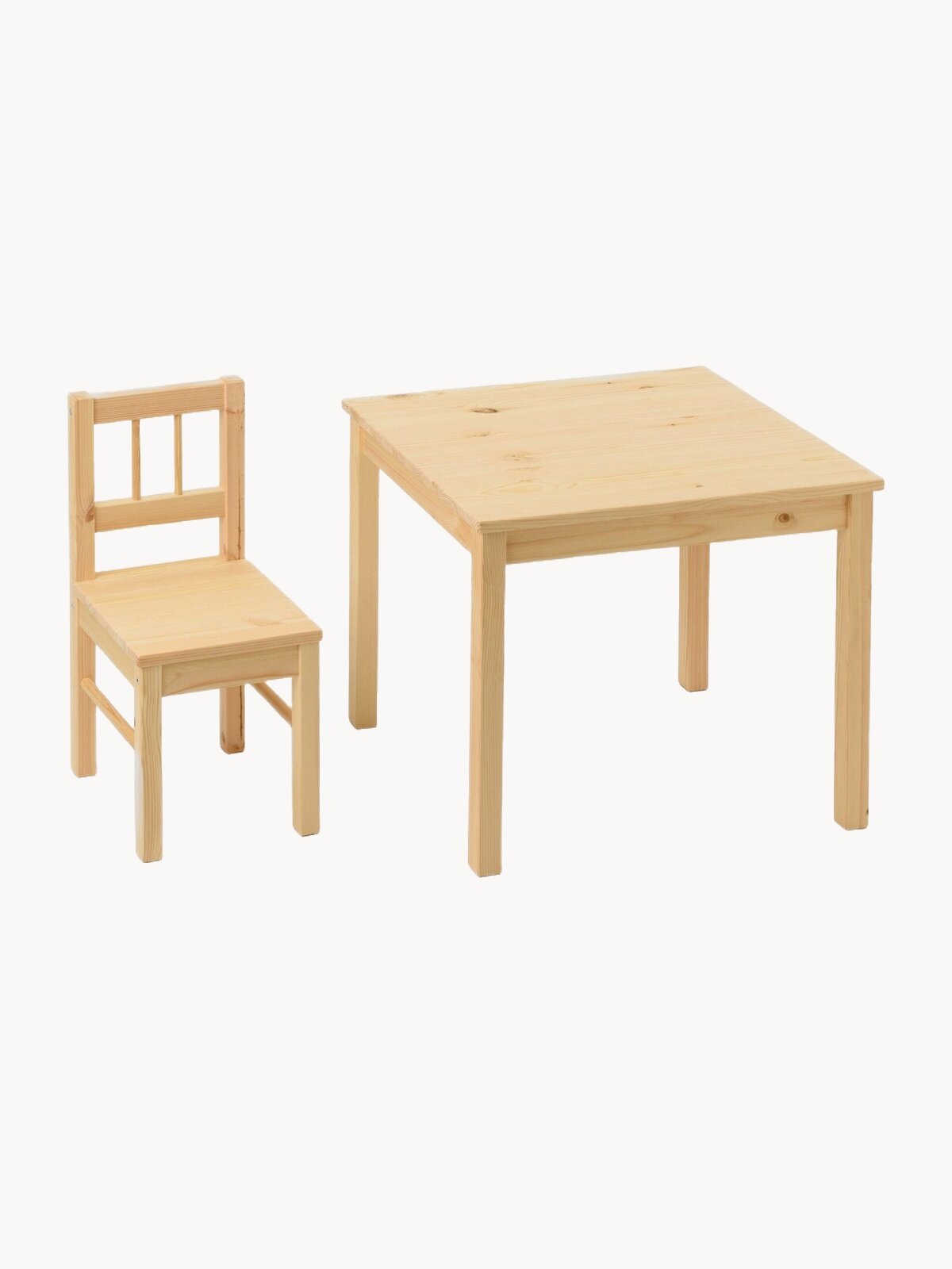 Комплект детский S-PROM SVALA, стол и стул, дерево, бежевый, сосна