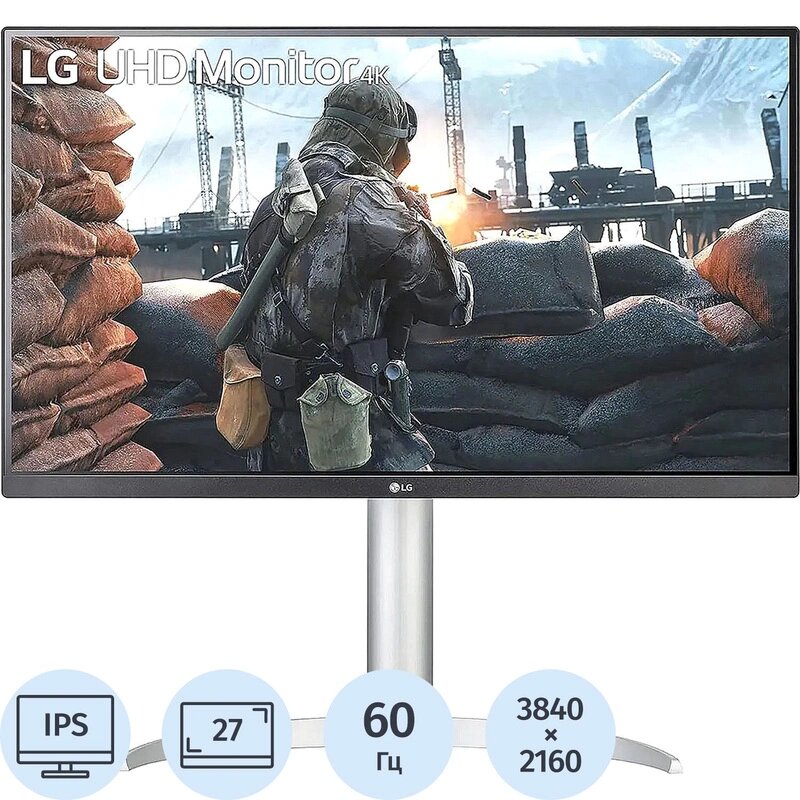 Монитор LG UP650-W (UP650-W. ARUZ) 27/4K/IPS/60Hz/400cd/5ms/HAS/DP/HDM