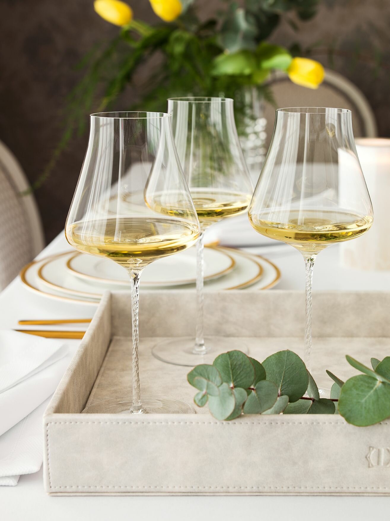 Togas Бокалы для белого вина набор "Роанна" хрустальное стекло, 450 мл, 2 шт