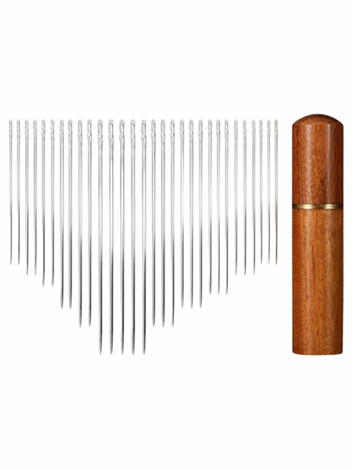 Швейные иглы с деревянным футляром