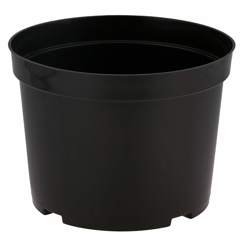 Горшок для рассады КНР пластмассовый "С7.5" 7,5 л, д 25,5 см, h 19 см, круглый, литой, полипропилен, черный (00144)