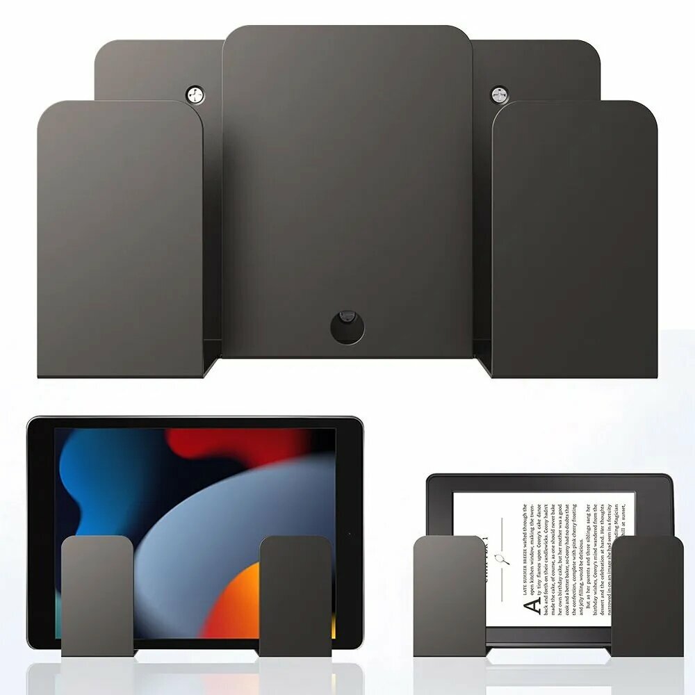 Универсальная двухслойная металлическая полка для настенного крепления для ноутбука подходит для MacBook и клавиатуры подходит для iPad