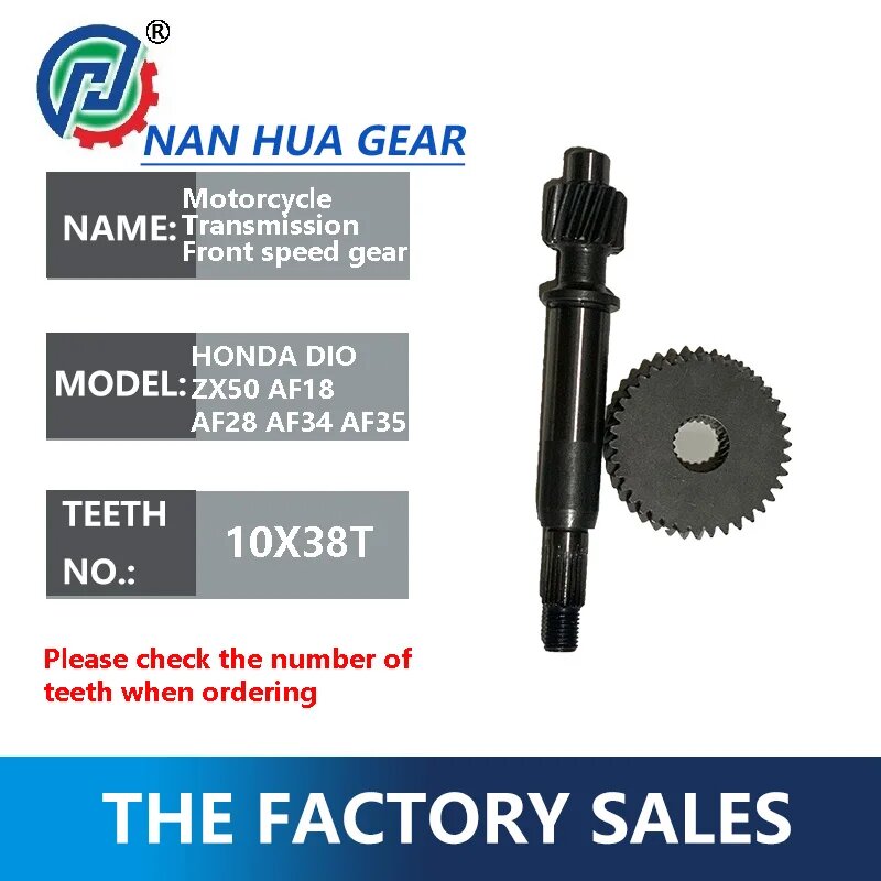 Передняя скоростная шестерня 10X38T для Honda DIO ZX50 AF18 AF28 AF34 AF35