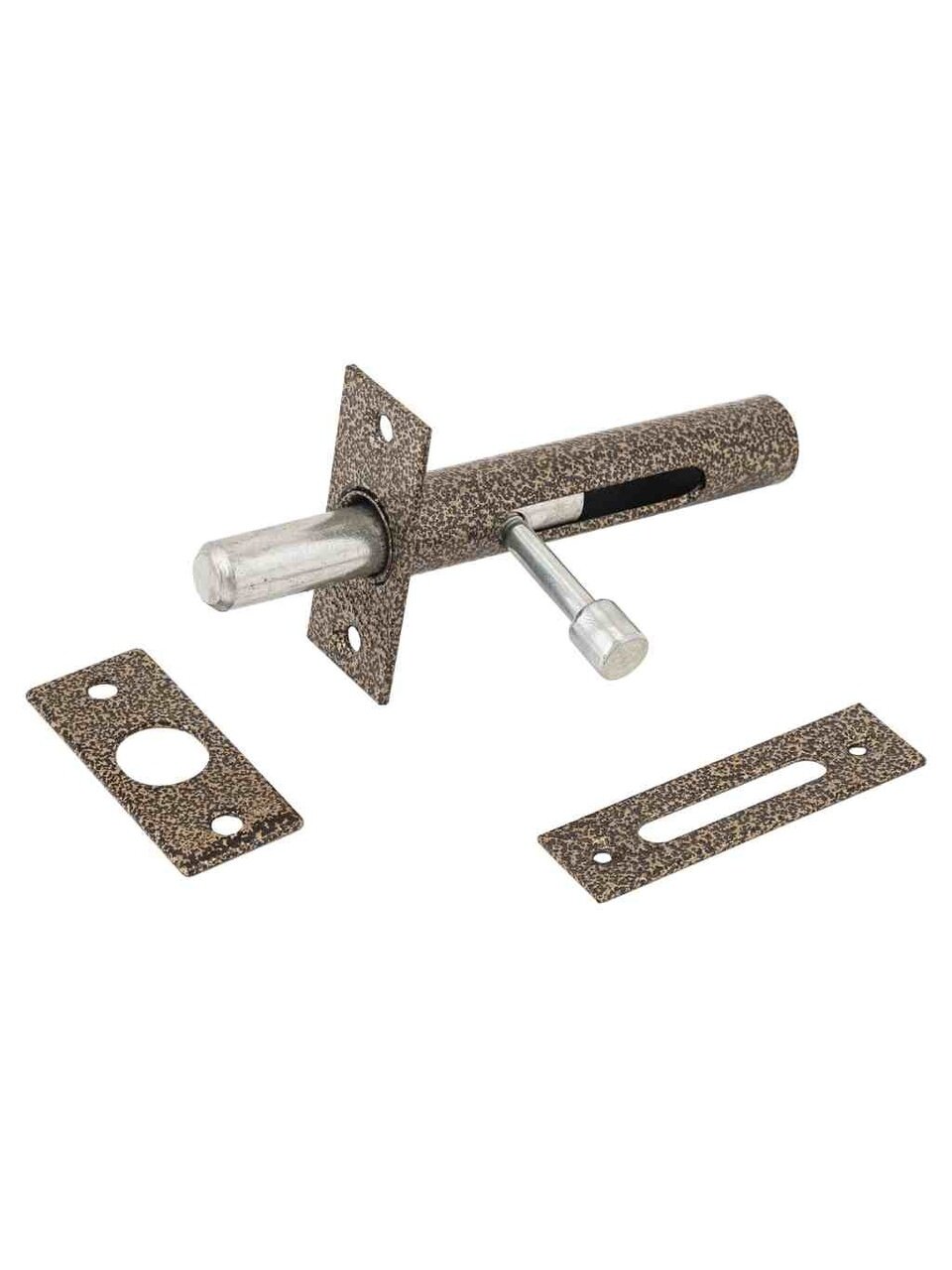 Задвижка дверная врезная, ригель круглый, Секрет-Киров, 100 мм, ЗД-05, 2 839, антик бронза