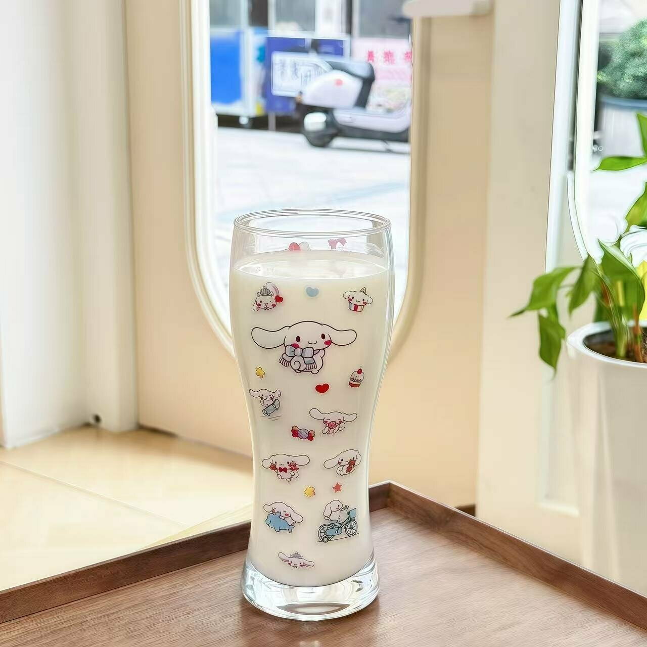 Стеклянный стакан для воды Sanrio, стакан для сока и молока большой емкости, cinnamon dog, 460 мл