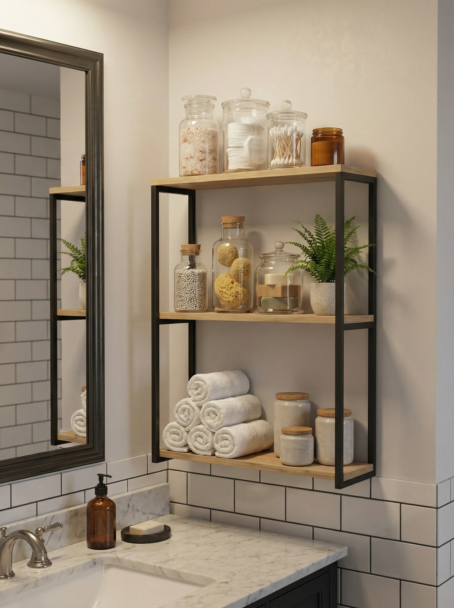 Настенная полка гростат KOLUMN LOFT, дуб вотан, 50 см x 12 см x 79,6 см