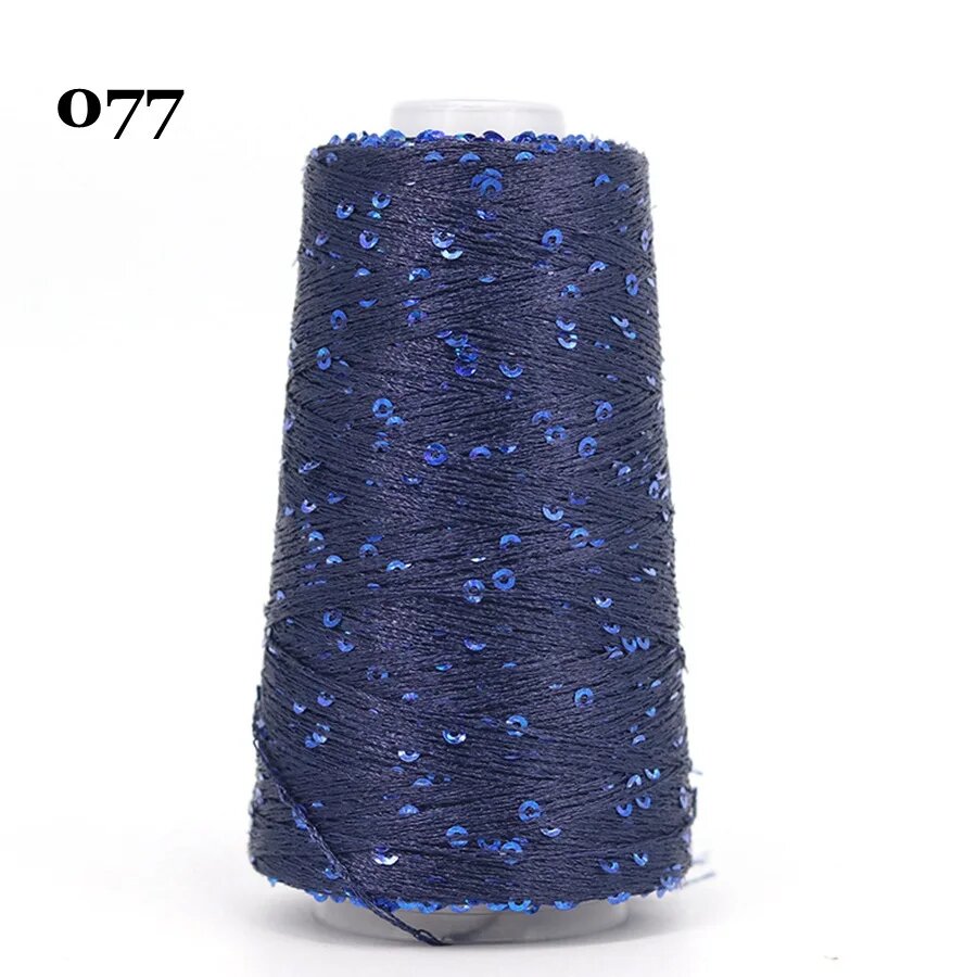 Пряжа с блестками темно-синяя 77 (50г)
