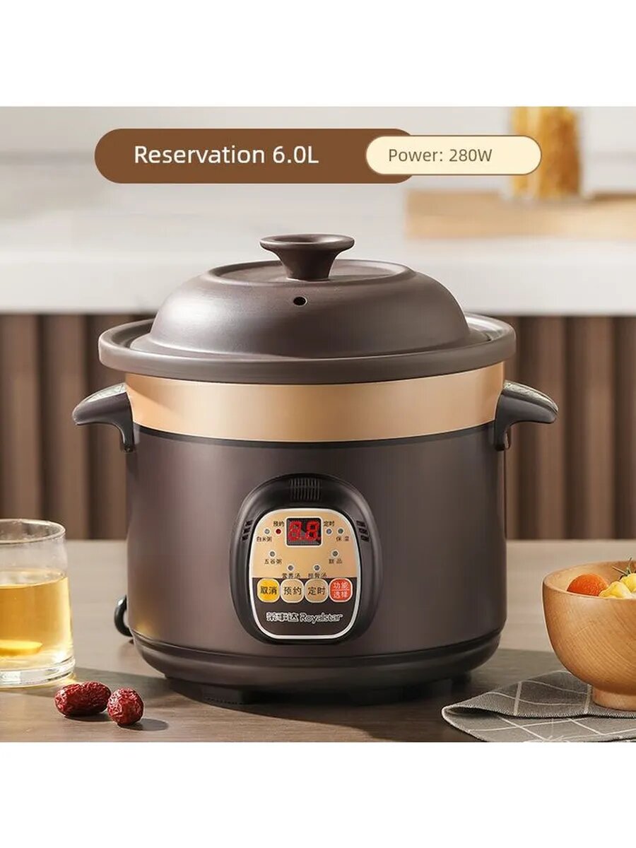 Электрическая кастрюля (6.0 л, подогрев, таймер)