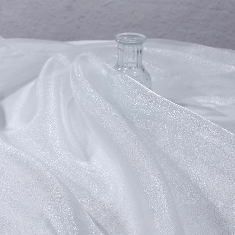 Блестящая ткань органза с пайетками "рыбья чешуя" - сверкающая жесткая ткань для свадебных платьев, вечерних нарядов, декора