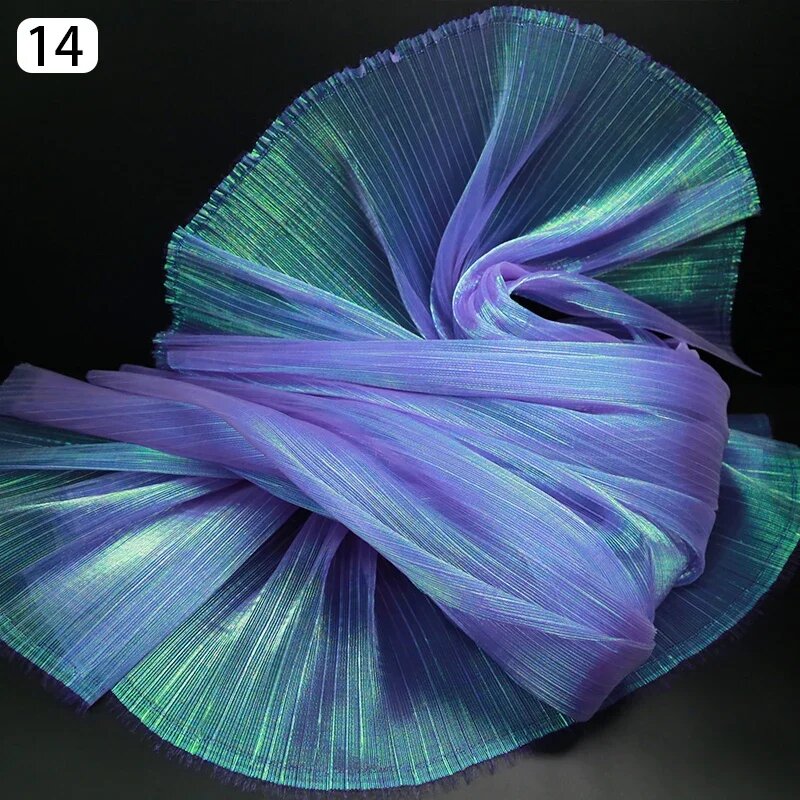 Плиссированная органза ткань 100% полиэстер 1.5 м Фиолетовый, 14