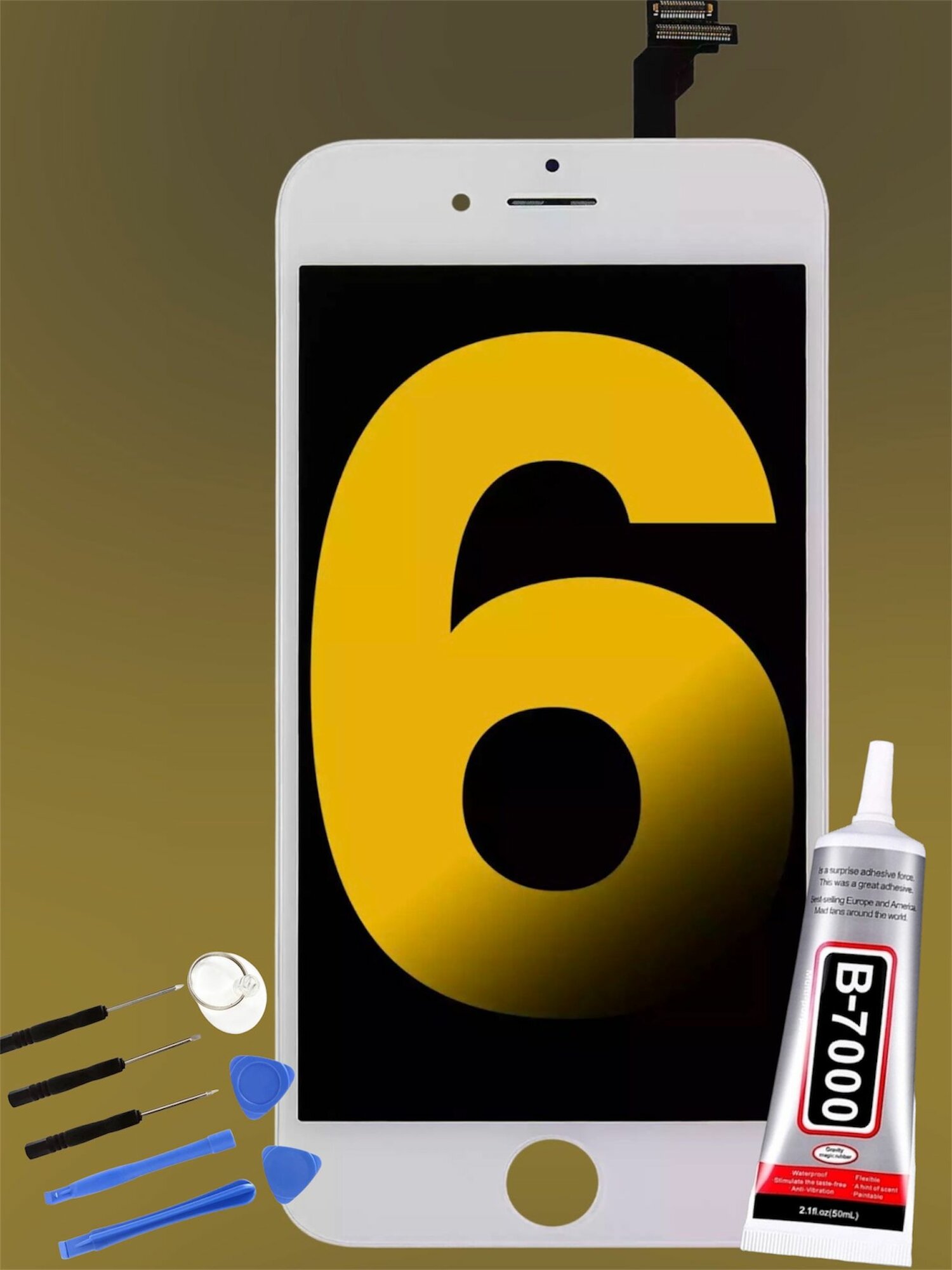 Дисплей для iPhone 6 белый с тачскрином + клей
