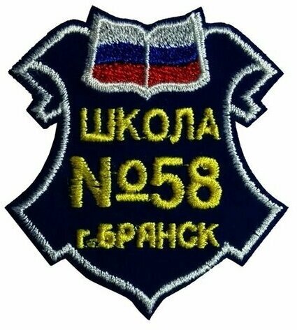 Шеврон (нашивка) школы № 58 г. Брянск. Без липучки.