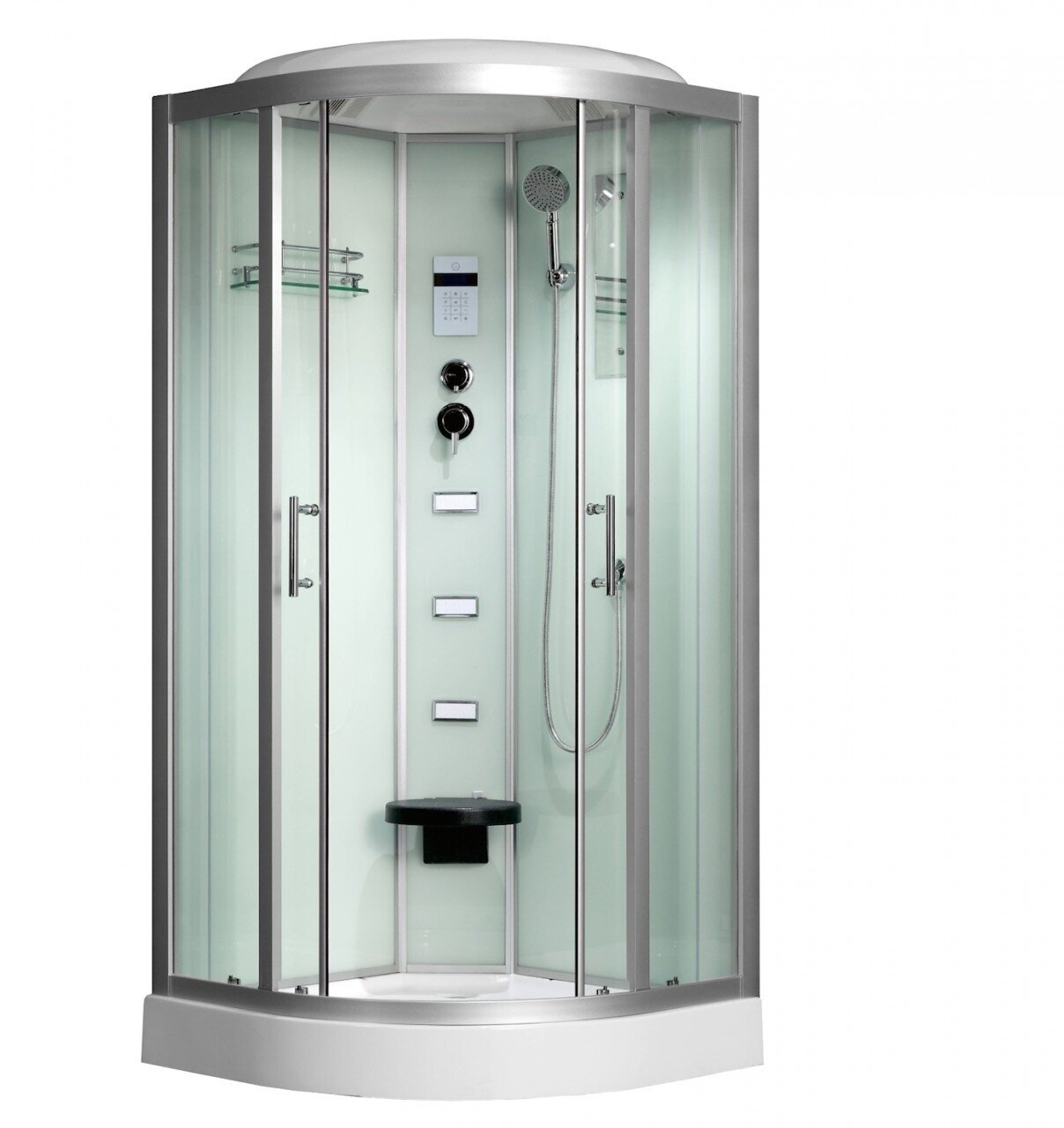 Душевая кабина Frank F606 100х100х218 профиль хром, стекло прозрачное, с баней 20158490