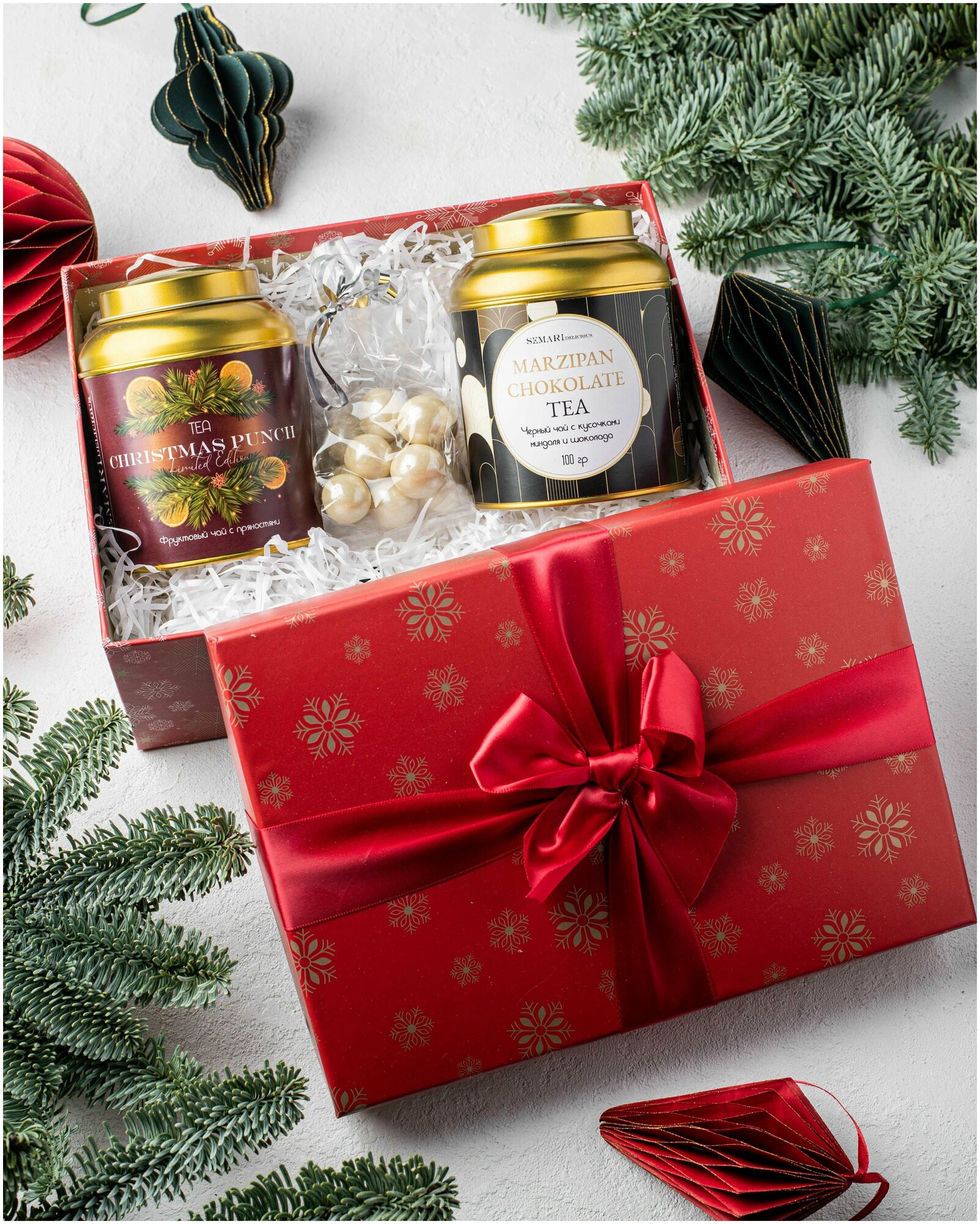 Подарочный набор чая, на Новый Год, в коробке Semari Delicious