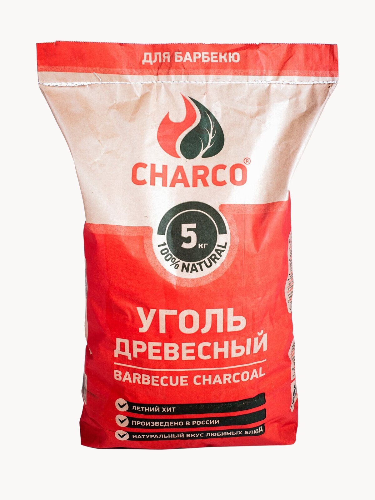 Уголь древесный CHARCO, березовый, для барбекю и гриля, 5кг, 1шт