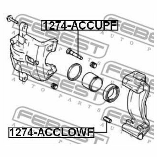 Втулка направляющая тормозного суппорта Febest 1274-ACCUPF для Hyundai Accent (1989-2010), Hyundai EON (2011-н. в.), Hyundai Excel (1990-1995)