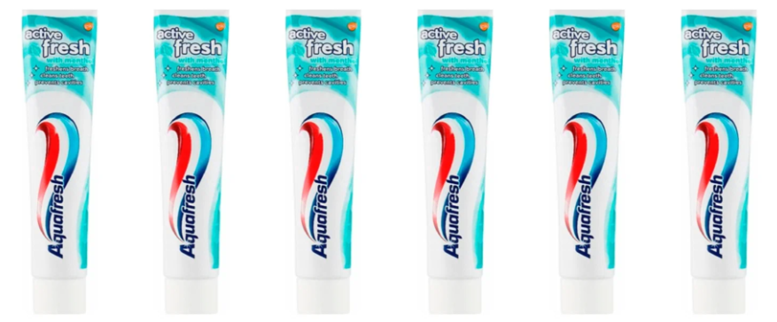 Зубная паста Aquafresh Заряд Свежести, 125 мл, 6 шт