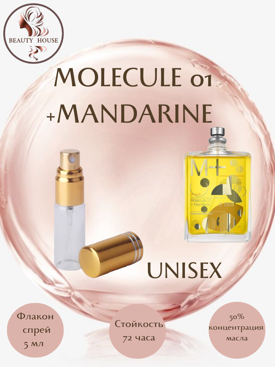 Духи масляные Molecule 01 + Mandarin спрей 5 мл унисекс, цитрусовый аромат