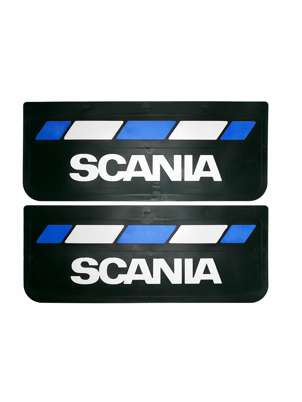 Брызговики грузовые 660х270мм LUX PRO "SCANIA" Синяя с Белым полоса, надпись Белая к-т (26331)