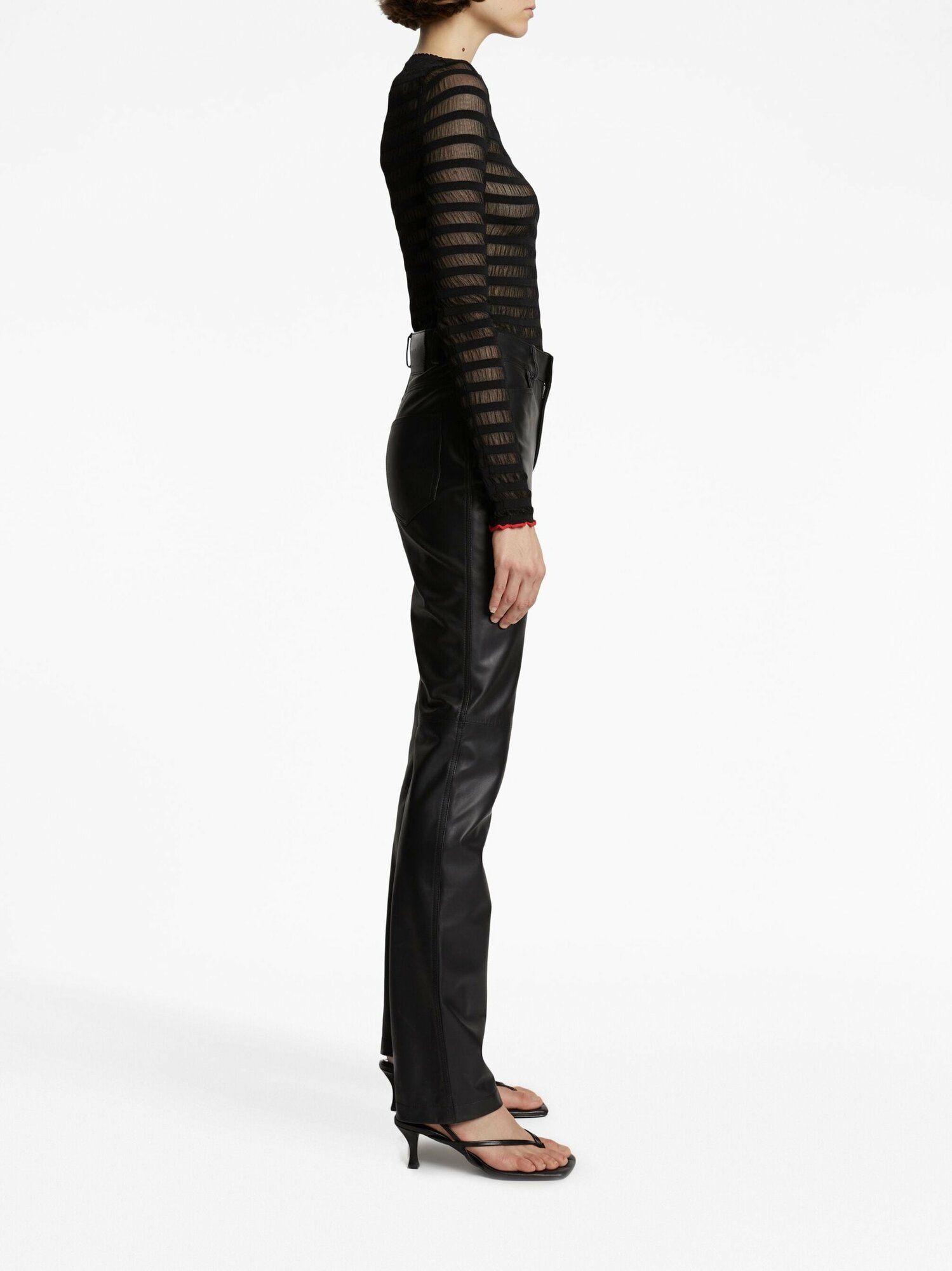 Топ Proenza Schouler White Label Striped sheer top, размер 0 — фото 1