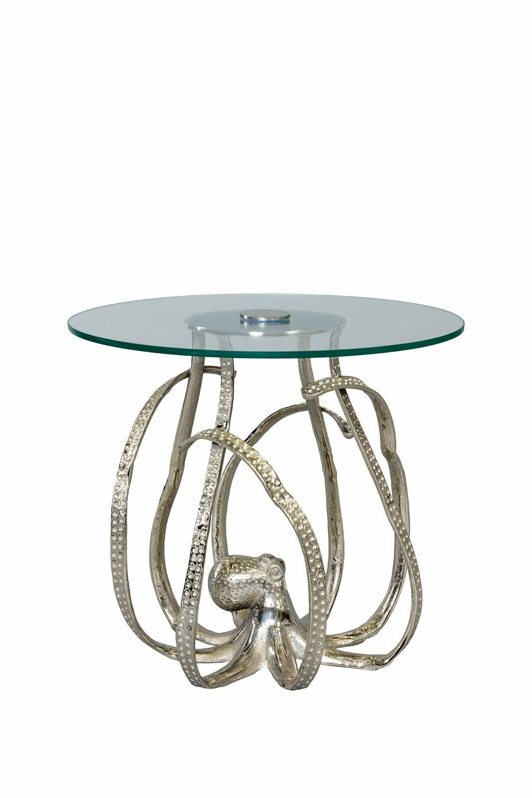 Кофейный стол "Octopus" Серебро, Дизайнерский, Современный, Металл, Стекло