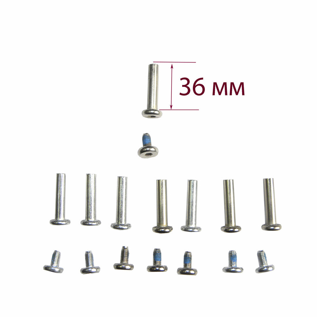 Набор осей (8шт) для роликовых коньков D=6мм (6.1-6.2) (L=36мм) . Серебристый