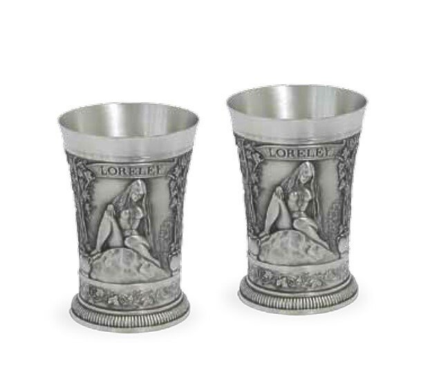 Подарочный набор рюмок для водки из олова "Loreley" выс.6,5см