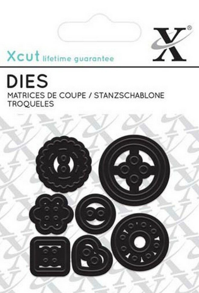 Docrafts XCU503612 Набор ножей для вырубки Пуговицы, 8 х 10 см