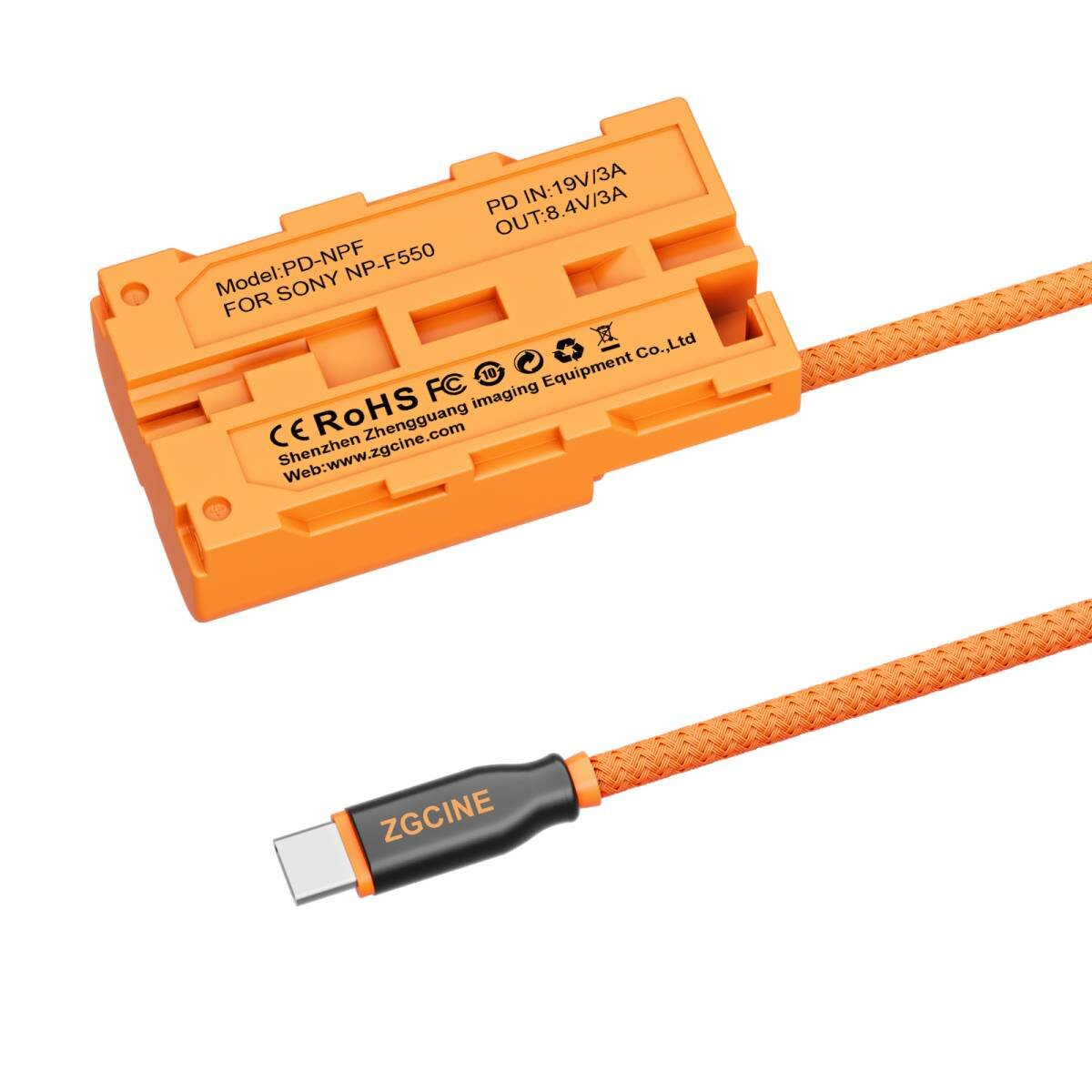 Кабель питания ZGCINE NP-F550 от USB-С PD для Sony