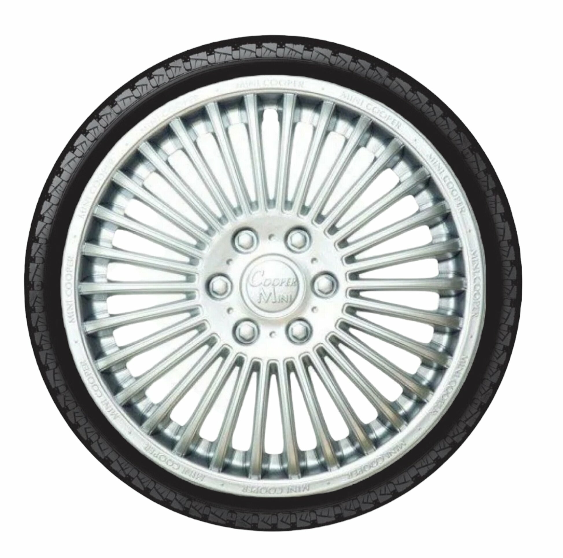 Автомобильные колпаки на диски м-купер R13", серебристый карбон, в комплекте 4 колпака