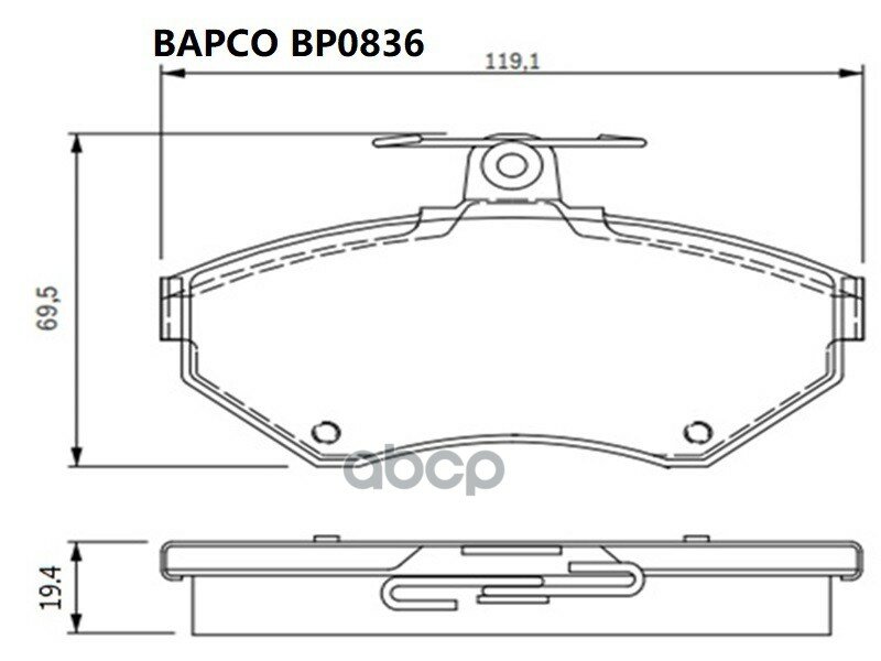 Колодки тормозные дисковые BAPCO арт. BP0836