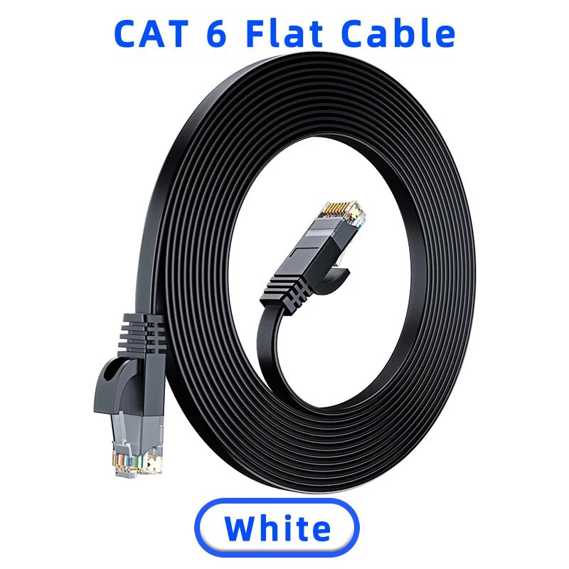 Cat6 черный плоский Ethernet кабель 5M RJ45