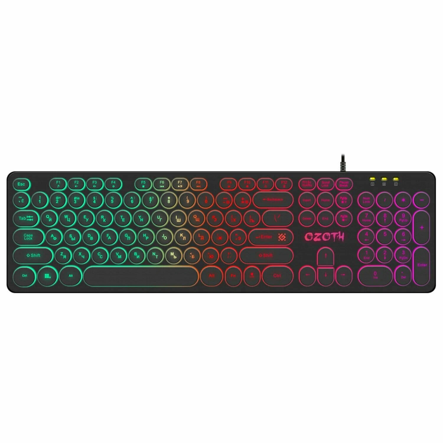 Игровая клавиатура DEFENDER Ozoth GK-106 RU, проводная, мембранная, с подсветкой, черный