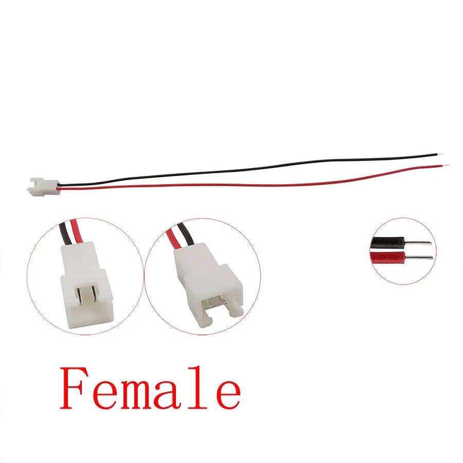 XH2.54 2Pin 26AWG соединительный кабель 200 мм 5Pcs, Female