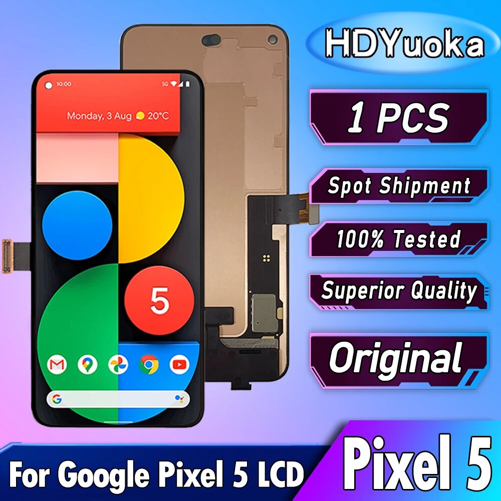 6,0 "оригинальный ЖК-дисплей для Google Pixel 5, замена сенсорного экрана с дигитайзером для Google Pixel 5 GD1YQ, запасные части для ЖК-дисплея