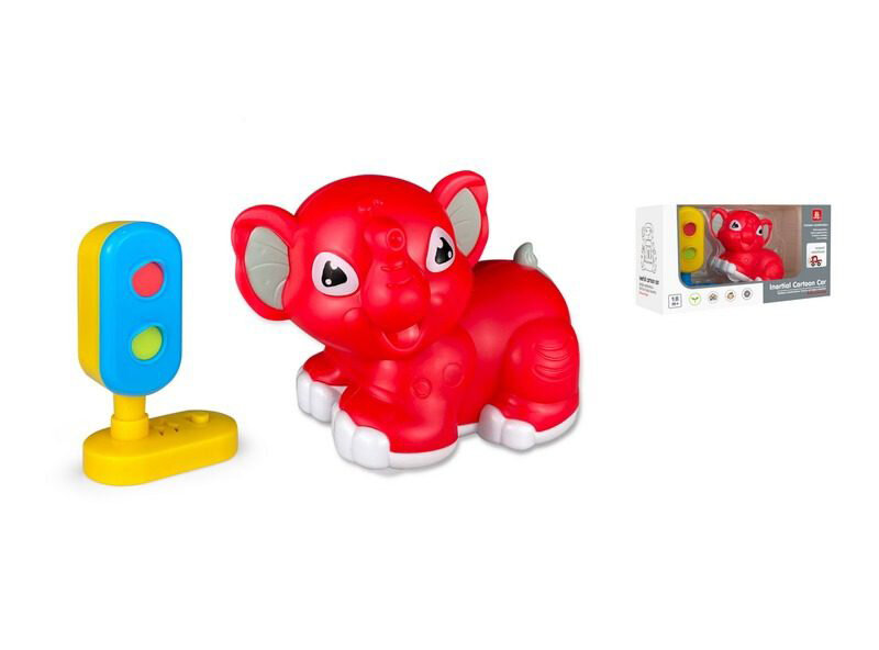 Машина игрушка Yanger "Слонёнок и светофор", инерционная, пластик, 12 см
