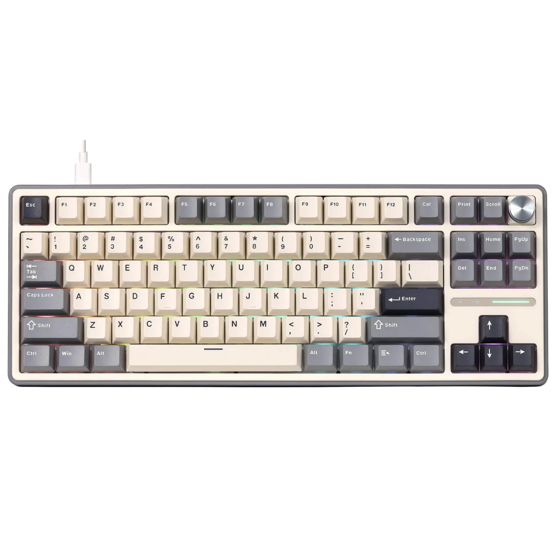 Клавиатура Royal Kludge RK R87 Pro Half Grey (USB, RGB, Hot Swap, Creamy switch)