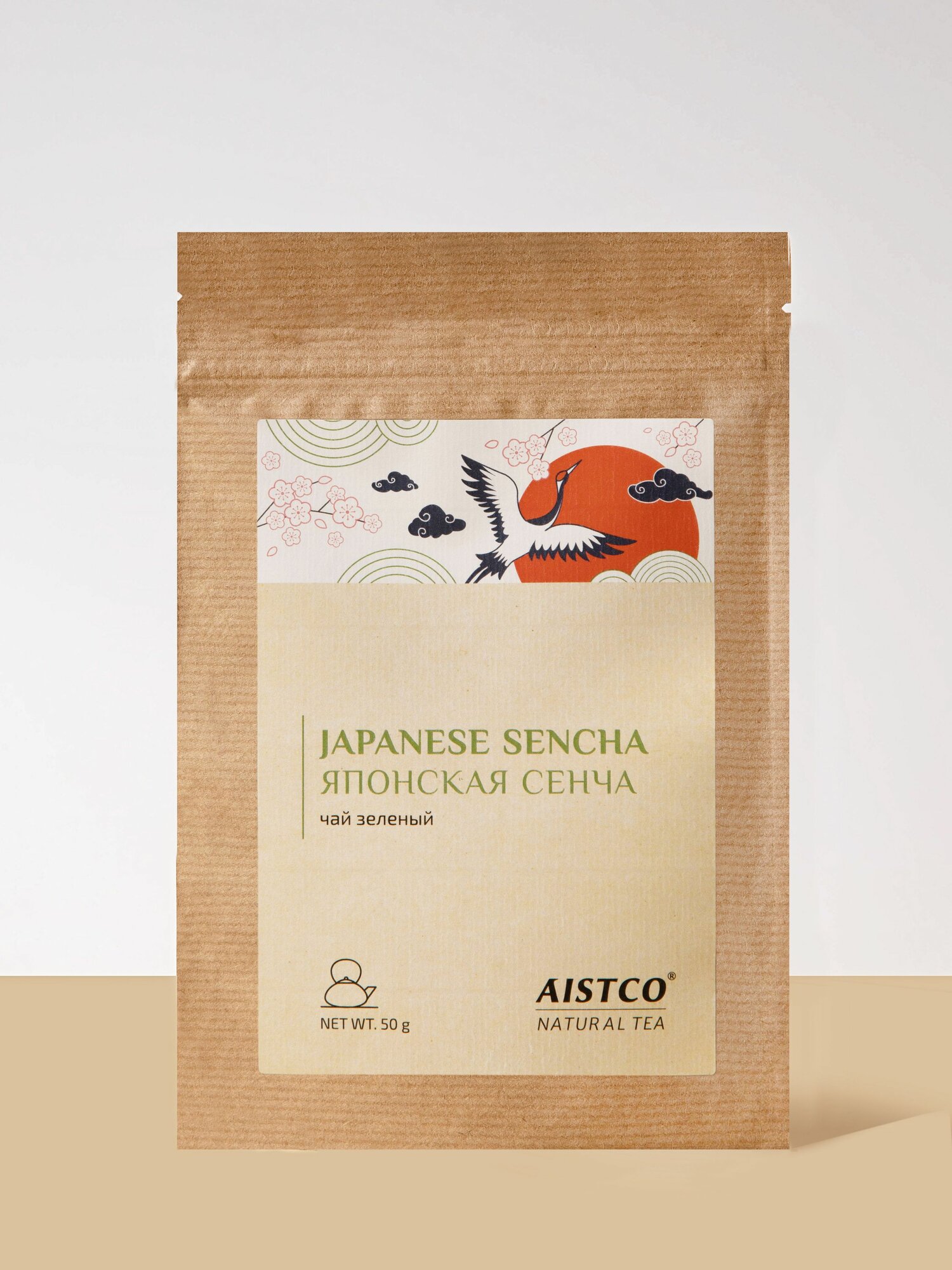 Японский зеленый чай "Сенча" AISTCO (аистко) листовой, арт-упаковка, 50 г.