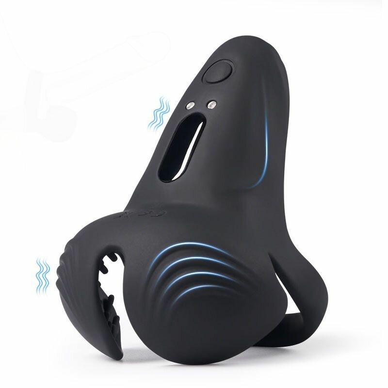 Массажер простаты и мошонки HESEKS, виброкольцо для пениса, беспроводное, с пультом управления и зарядкой