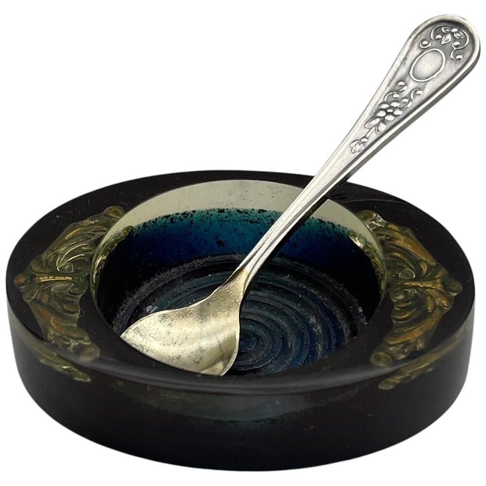 Солонка "Стильная" с ложечкой МНЦ, оргстекло, 1980-1990 гг, СССР