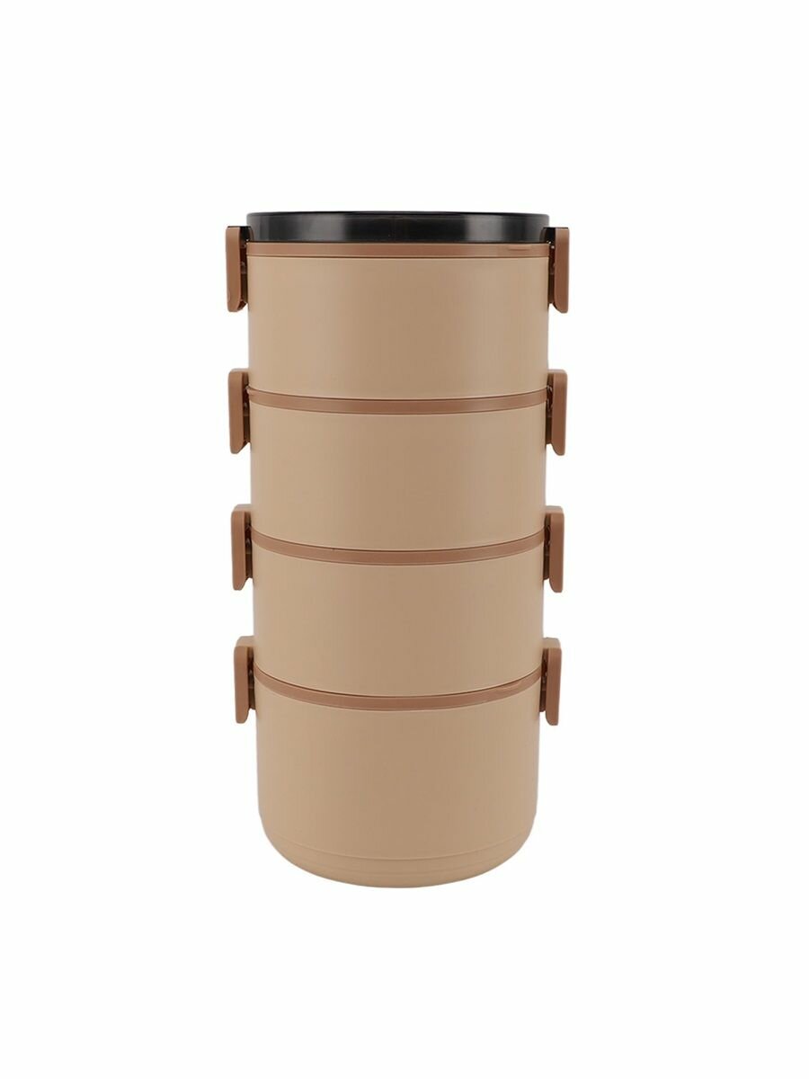 Изолированный ланч-бокс из нержавеющей стали 304, 4-слойный герметичный бенто-бокс с крышкой, портативный для использования в кемпинге, офисе и школе