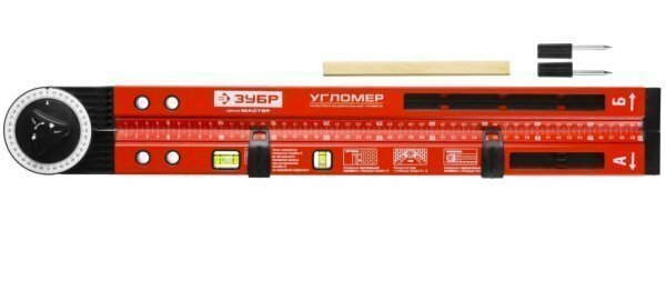 Уровень-угломер Зубр Мастер складной 3 ампулы точность 1x500мм