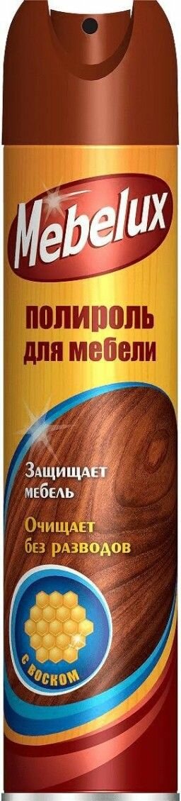 Полироль для мебели Mebelux с воском, 300 см3