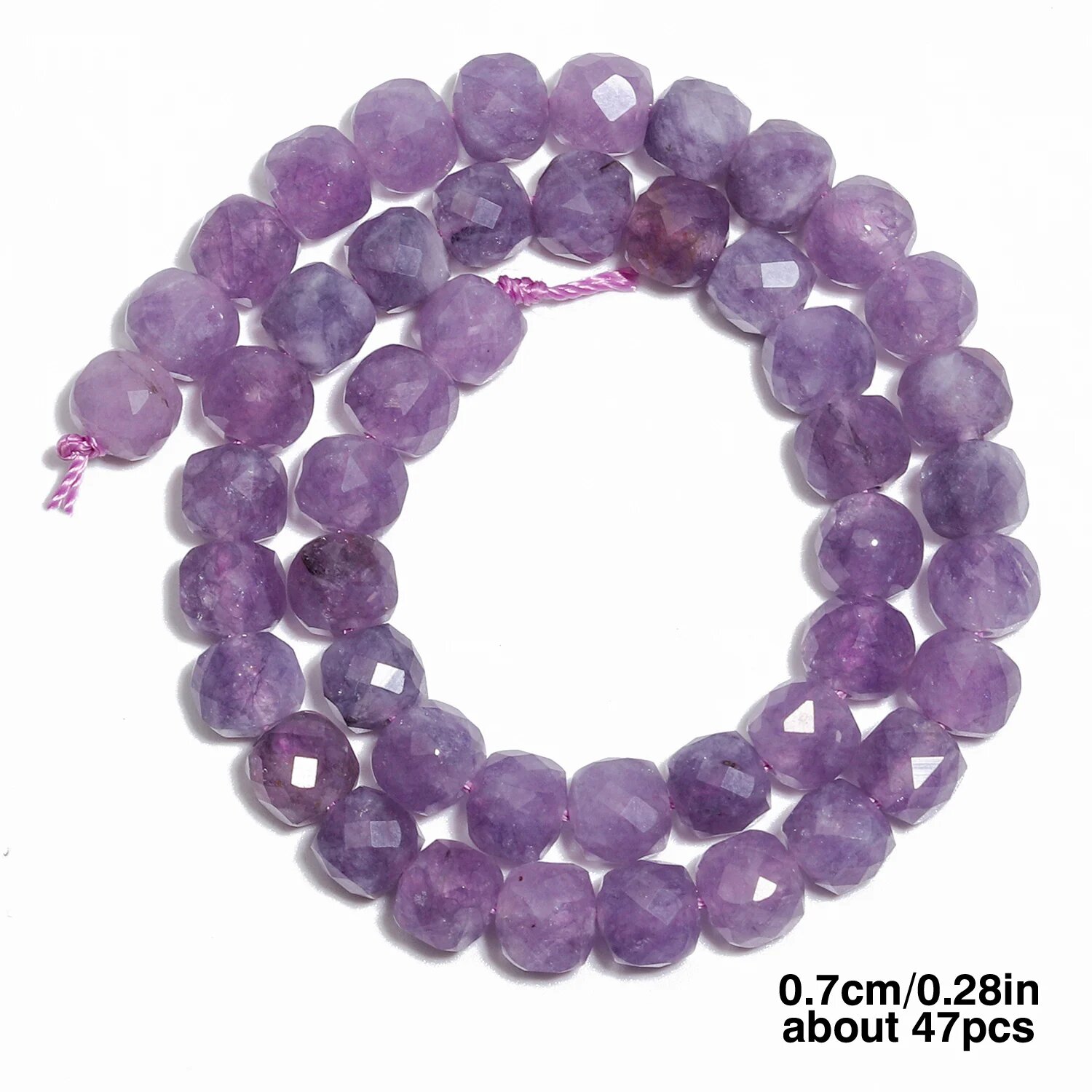 Квадратные бусины из аметиста, морганита и турмалина xilitata Фиолетовый, 7x7mm about 47pcs, Purple angelite