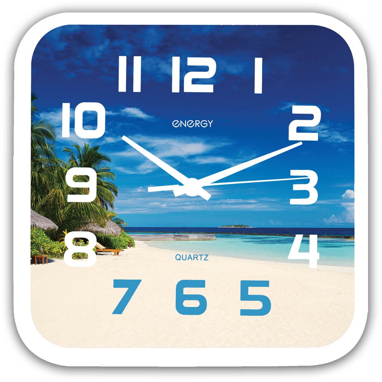 Energy Пляж настенные часы 24.5 см кварцевые пластиковые для интерьера и дома