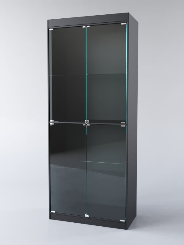 Витрина "афродита" №2-4 (с дверками, задняя стенка - ДВП), Черный